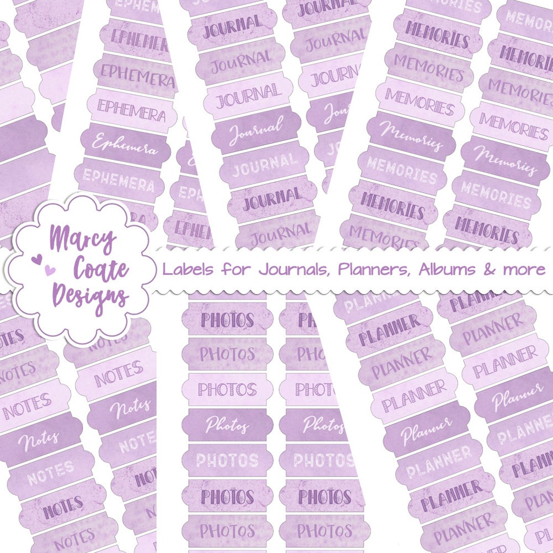 Purple Lg Journal Labels or Bookplates printable With - Etsy