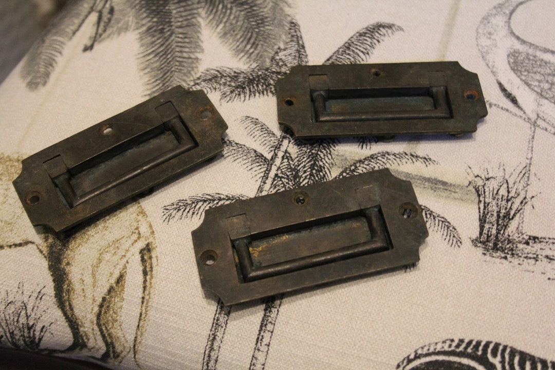 Reclaimed Antique Inset Drawer Handles/pulls Set of Three - Etsy