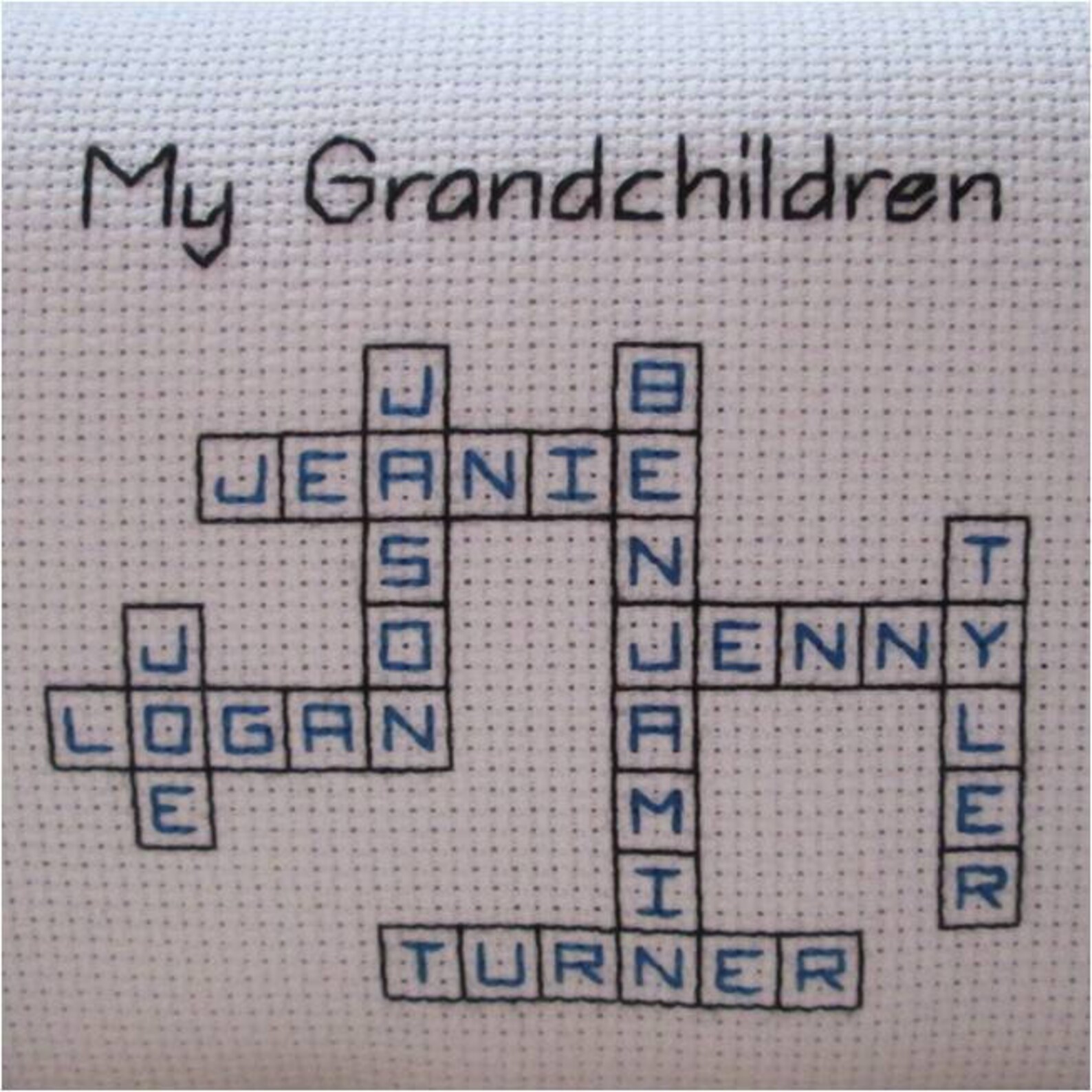 Family Tree Scrabble Crossword Puzzle Wall Hanging Sign Grandma ...
