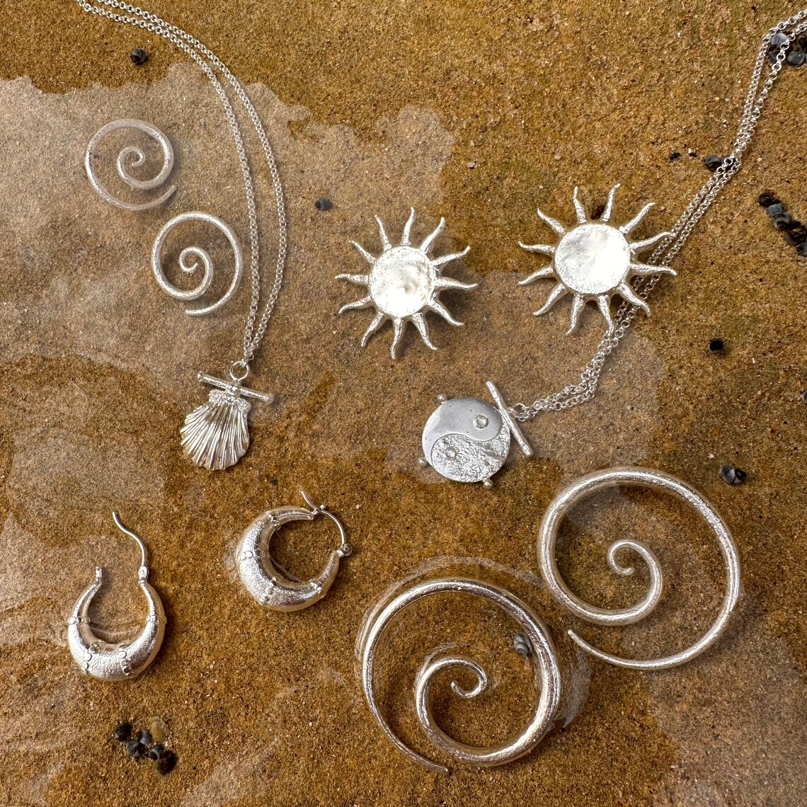 Swirl Medium Statement Silver Earrings Large Swirl Sterling Silver ...