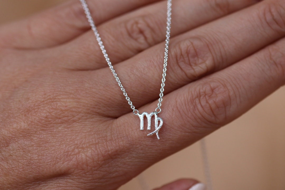Silver Virgo Necklace Zodiac Jewelry Sterling Silver Virgo Pendant ...