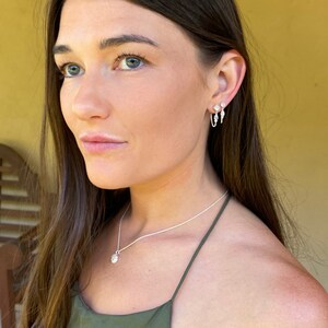 Kalani Sterling Silver and Rainbow Moonstone Delicate Chain Wrap Studs ...