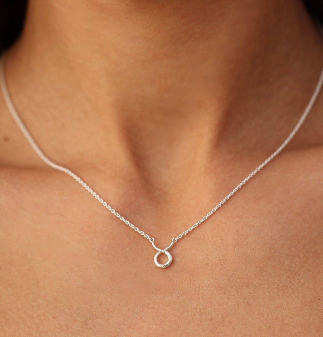 Silver Taurus Necklace Zodiac Jewelry Sterling Silver Taurus Pendant ...