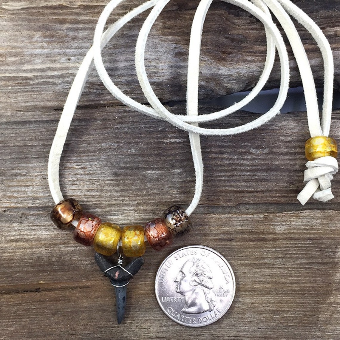 Speckled Sand Tiger Shark Tooth Necklace Adjustable to - Etsy