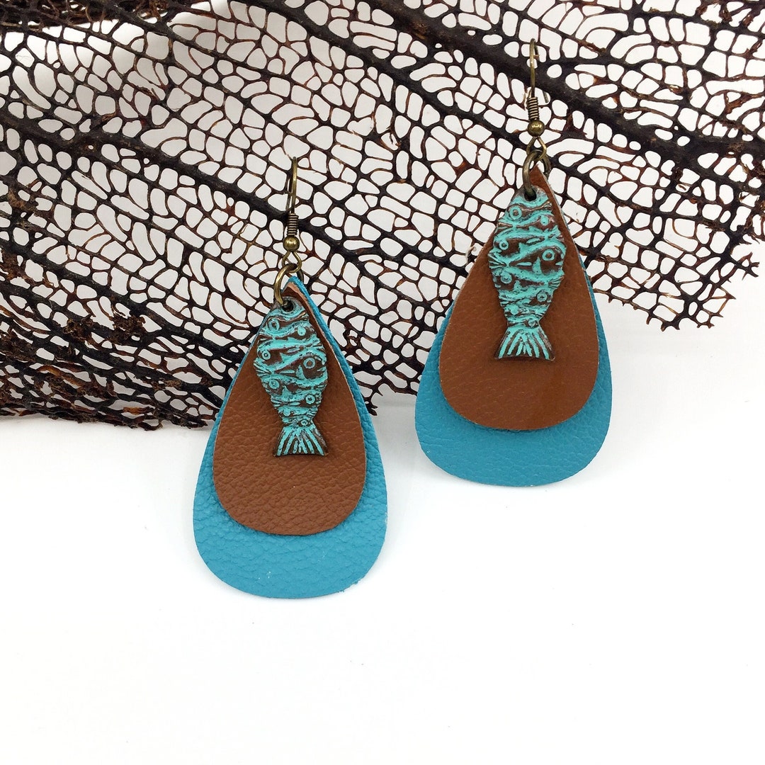 Bronze Verdigris Stylized Fish Nautical Charm Casting Handcrafted ...