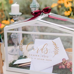 Custom Card Box Vinyl Decal Sticker for Wedding Cards Sign, Rose Gold ...