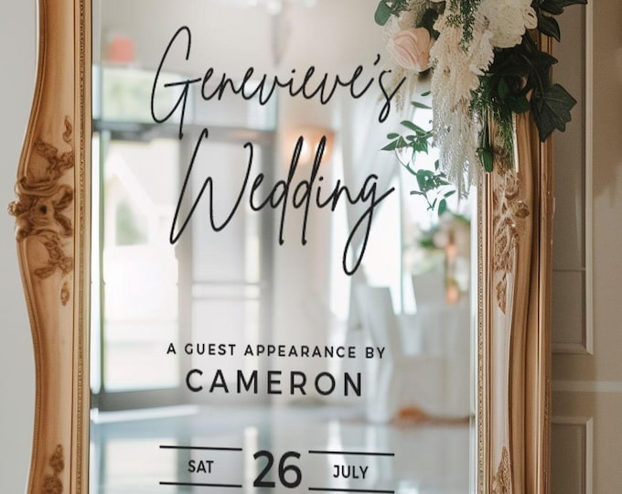 Custom Decal Brides Wedding Featuring Husband Sticker / Guest ...