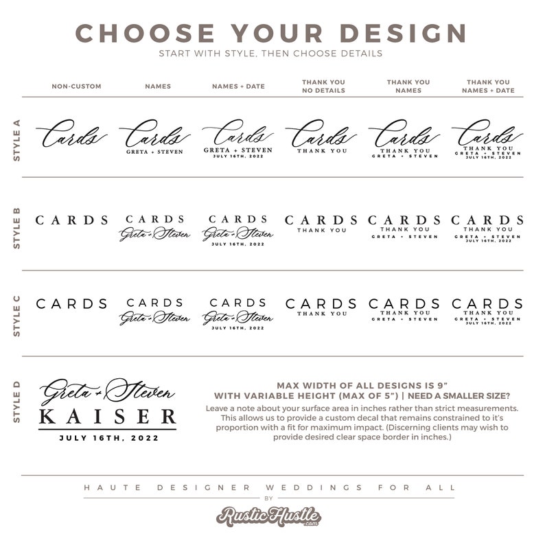 Custom Card Box Vinyl Decal Sticker for Wedding Cards and - Etsy