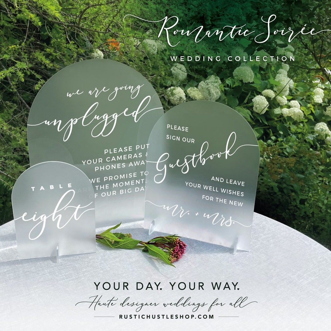 Wedding Table Signage, Unplugged Ceremony, Guestbook, Table Numbers ...