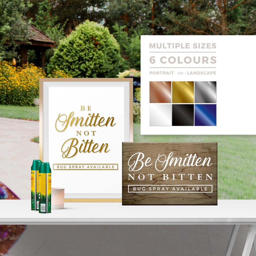 Be Smitten Not Bitten Vinyl Decal Sticker for DIY Bug Spray, Outdoor ...