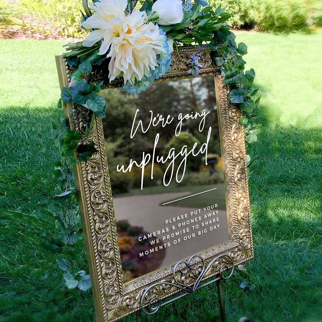 Going Unplugged Ceremony Vinyl Decal Sticker, DIY Wedding Decor, Custom ...
