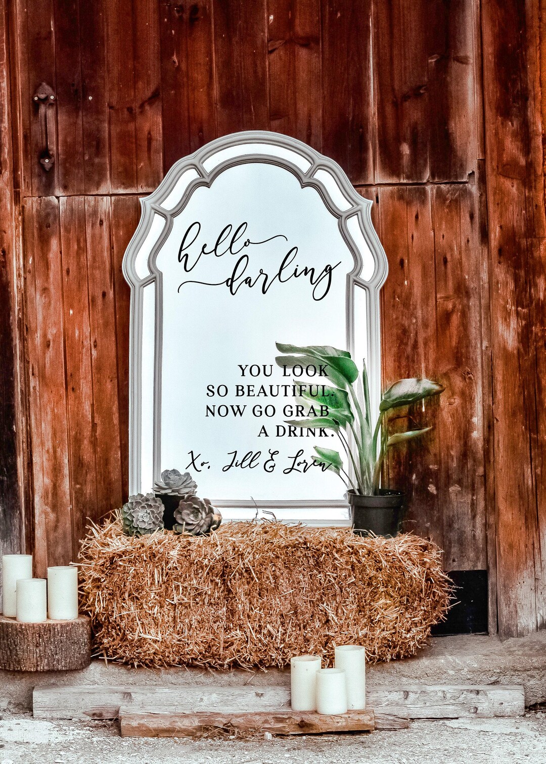 Hello Darling, Grab A Drink Decal Selfie Mirror Sticker for Wedding ...