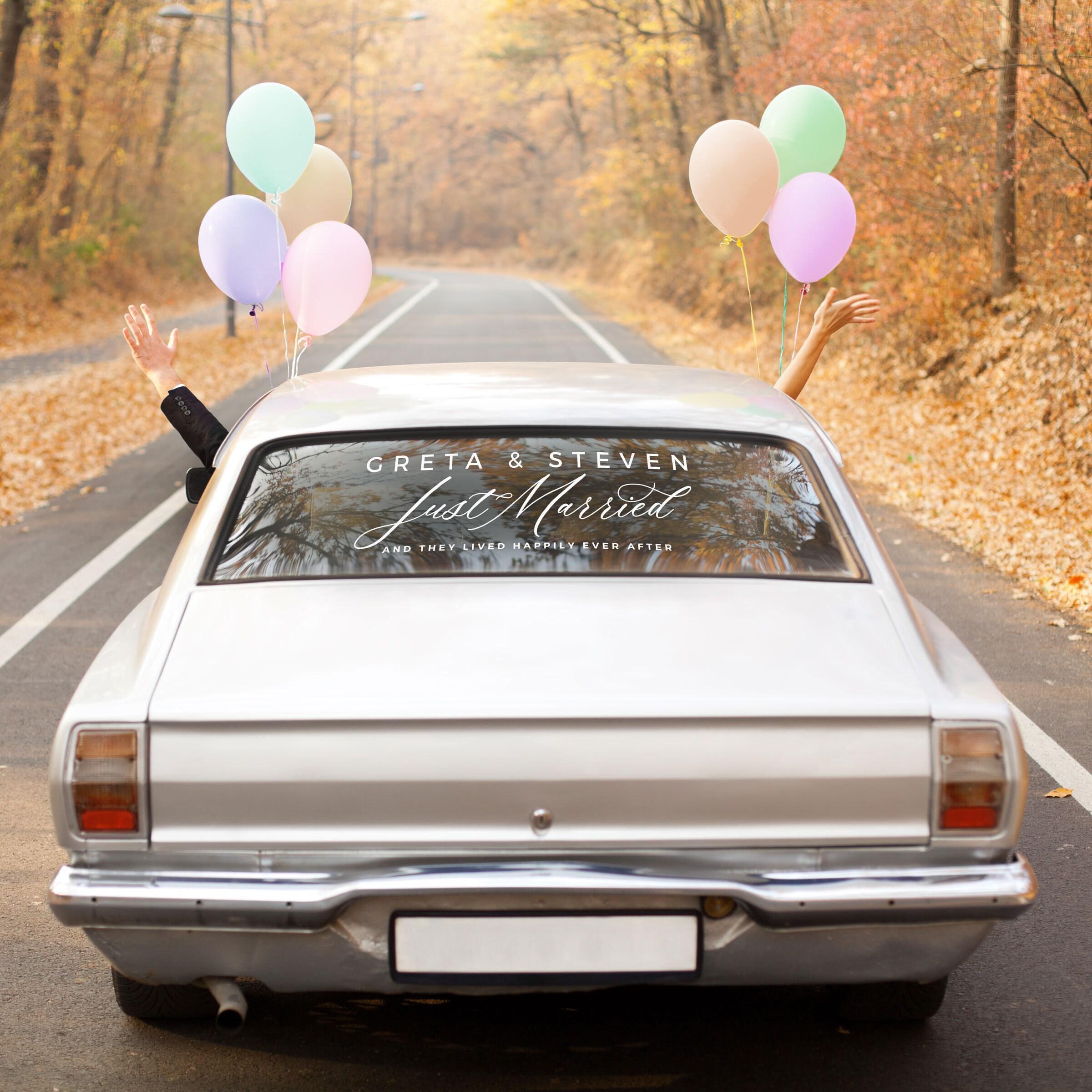 Custom Just Married Sticker Vinyl Decal for Wedding Car Decoration ...