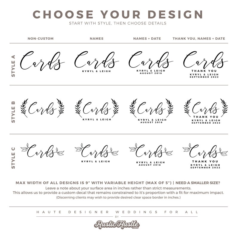 Custom Card Box Vinyl Decal Sticker for Wedding Cards and - Etsy