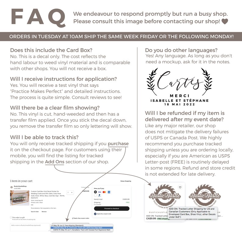 Custom Card Box Vinyl Decal Sticker for Wedding Cards and - Etsy