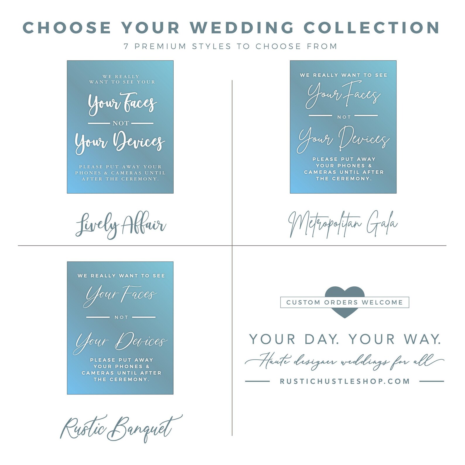 Unplugged Ceremony Vinyl Decal Sticker, DIY Wedding Decor, Custom ...
