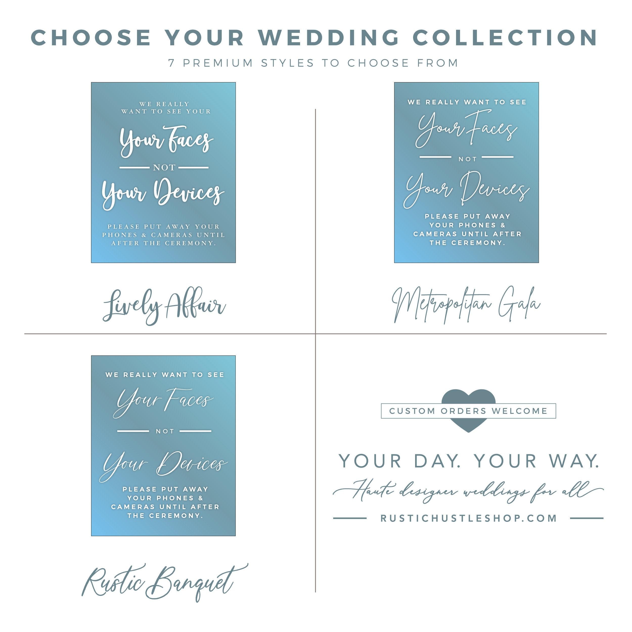 Unplugged Ceremony Vinyl Decal Sticker, DIY Wedding Decor, Custom ...