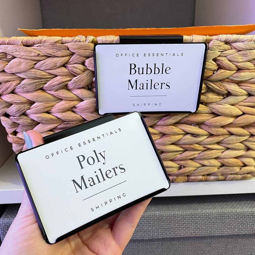 Metal Basket Clips + Labels for Home Organization - Rectangular ...