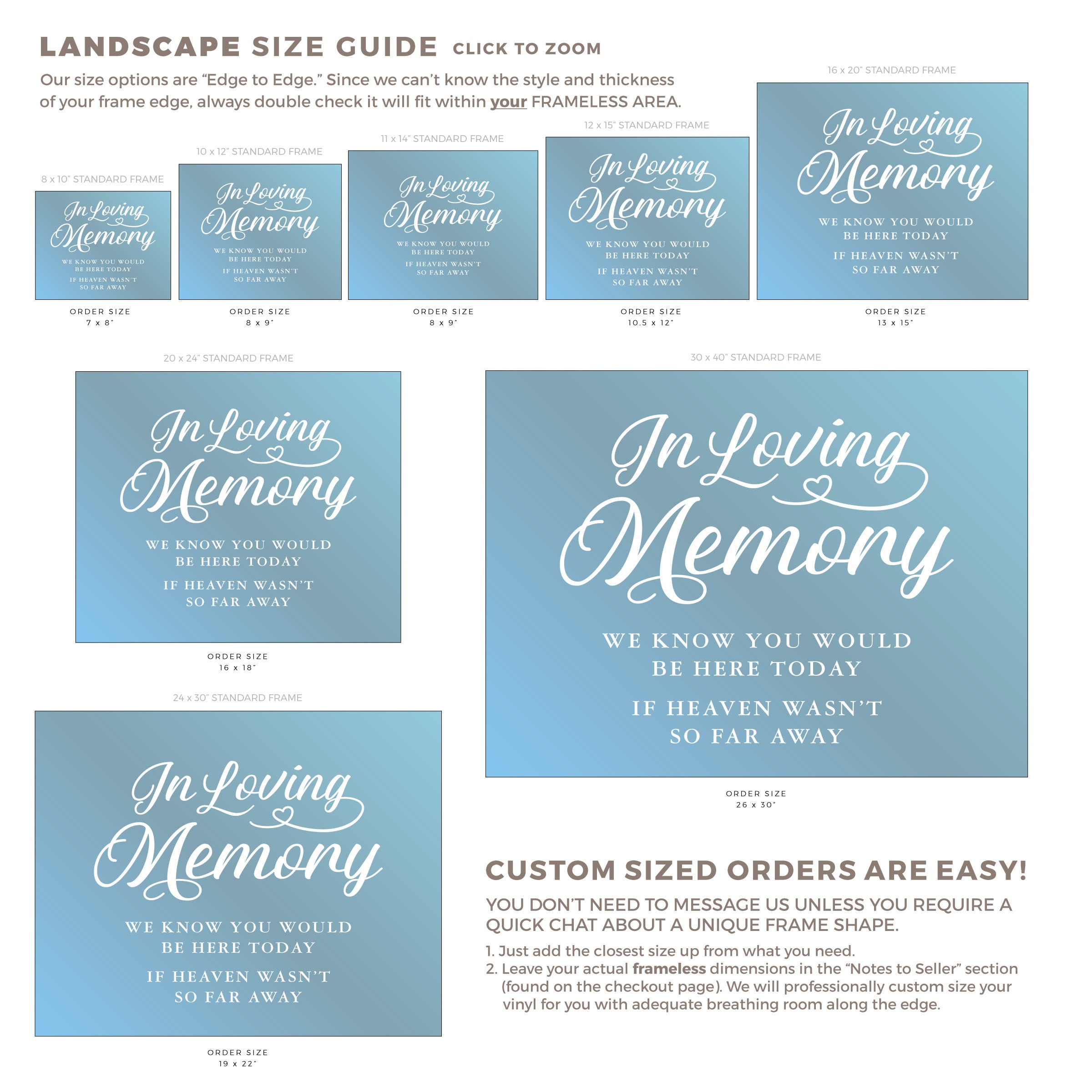 In Loving Memory Vinyl Decal Sticker for DIY Memorial Sign - Etsy Australia