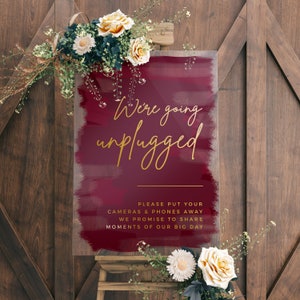 Going Unplugged Ceremony Vinyl Decal Sticker, DIY Wedding Decor, Custom ...
