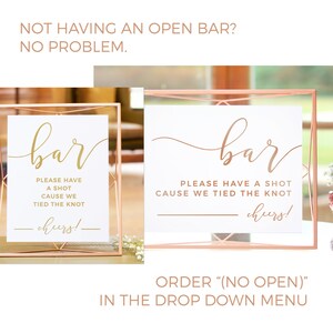 Open Bar Wedding Vinyl Decal Sticker, DIY Wedding Decor, Custom Wedding ...