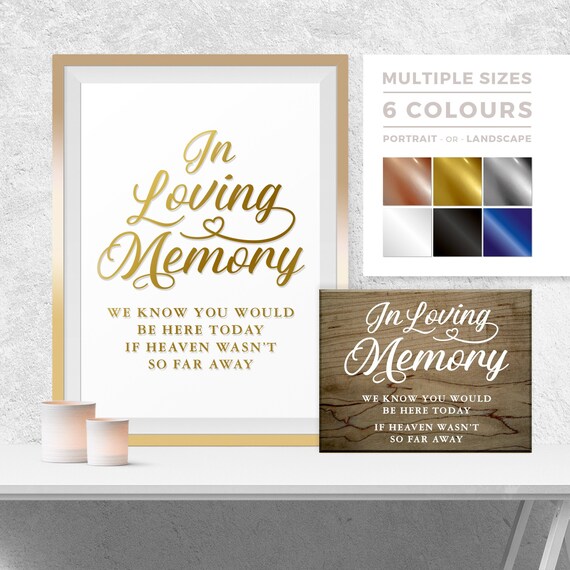 In Loving Memory Vinyl Decal Sticker for DIY Memorial Sign - Etsy Australia