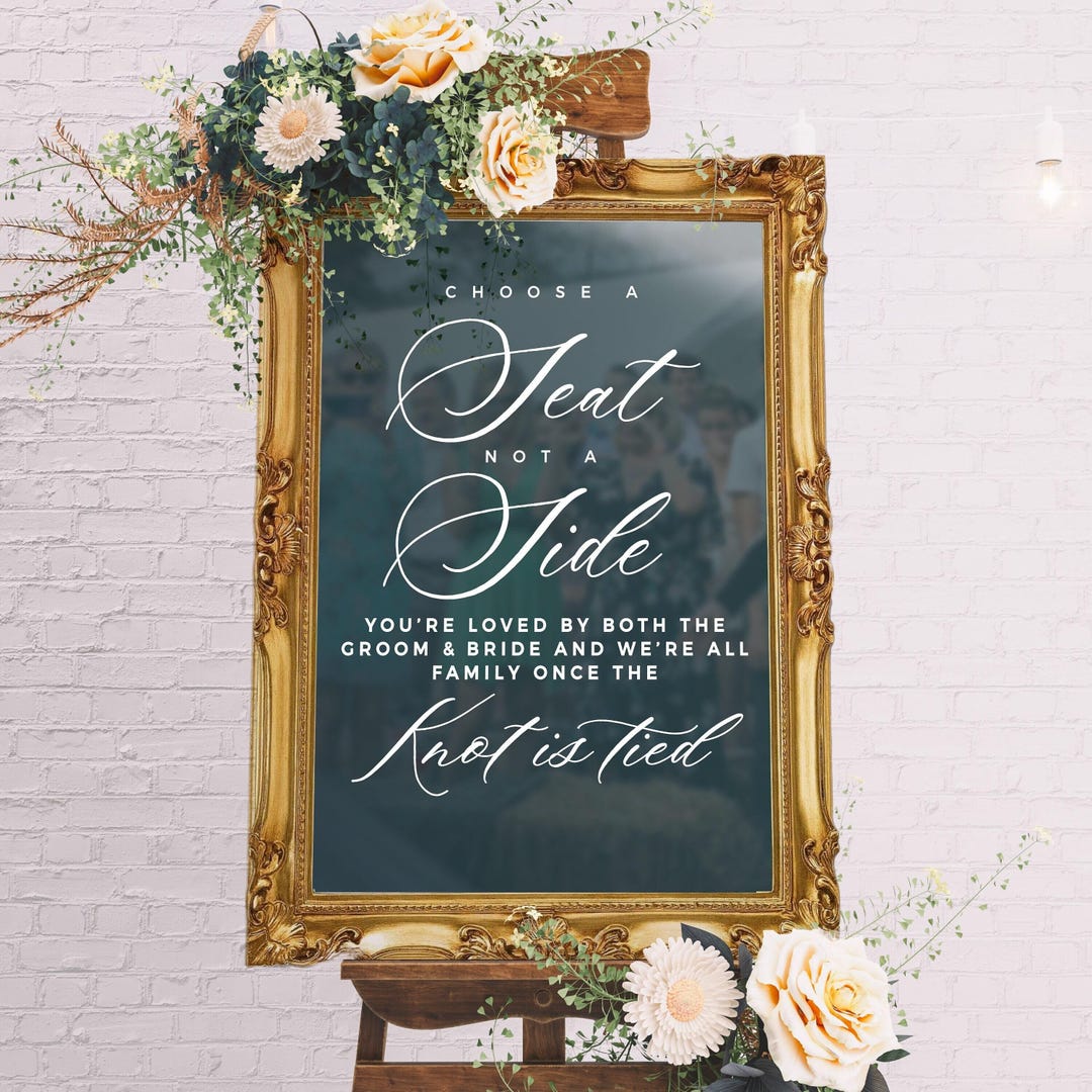 Ceremony Seating Sign Vinyl Decal Sticker, DIY Wedding Decor, Choose a ...