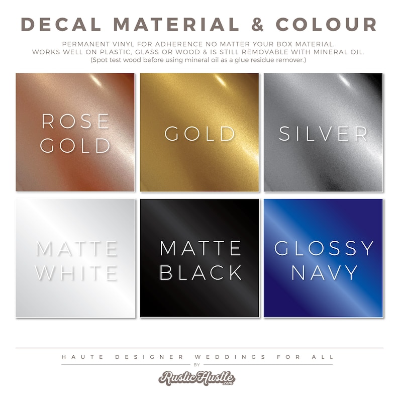 Custom Card Box Vinyl Decal Sticker for Wedding Cards and - Etsy