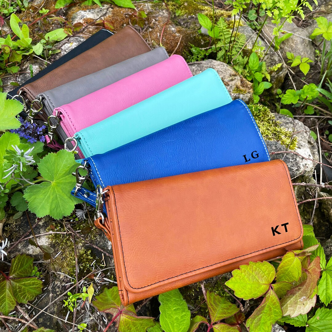 Custom Engraved Clutch Wallet With Removable Strap, Personalized ...