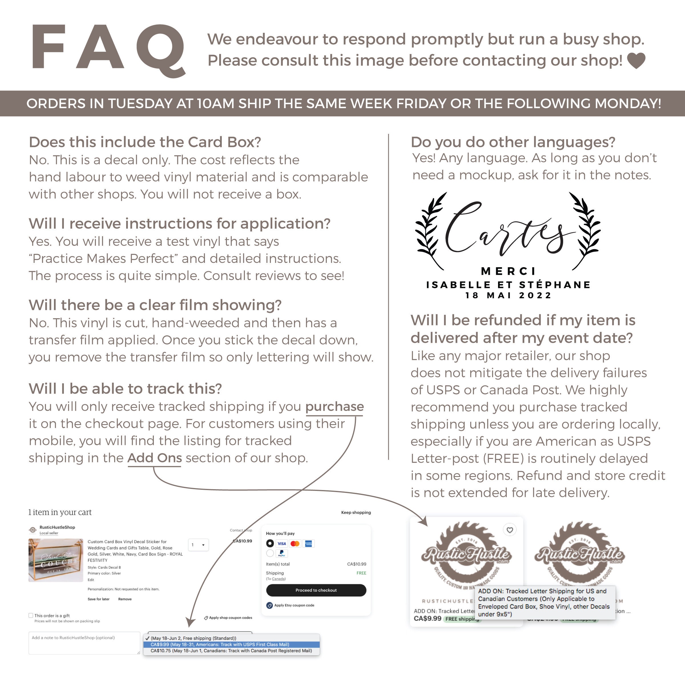 Custom Card Box Vinyl Decal Sticker for Wedding Cards and - Etsy