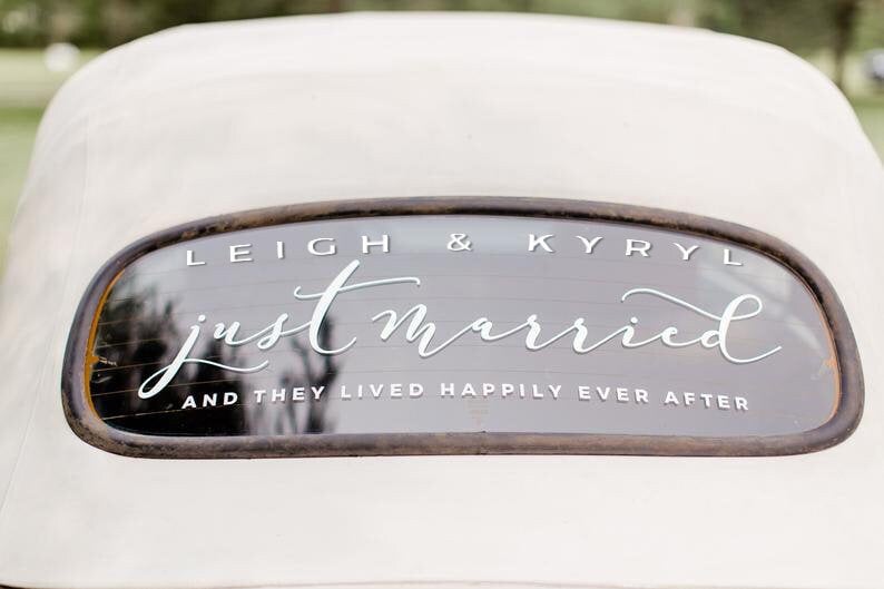 Custom Just Married Sticker Vinyl Decal for Wedding Car - Etsy