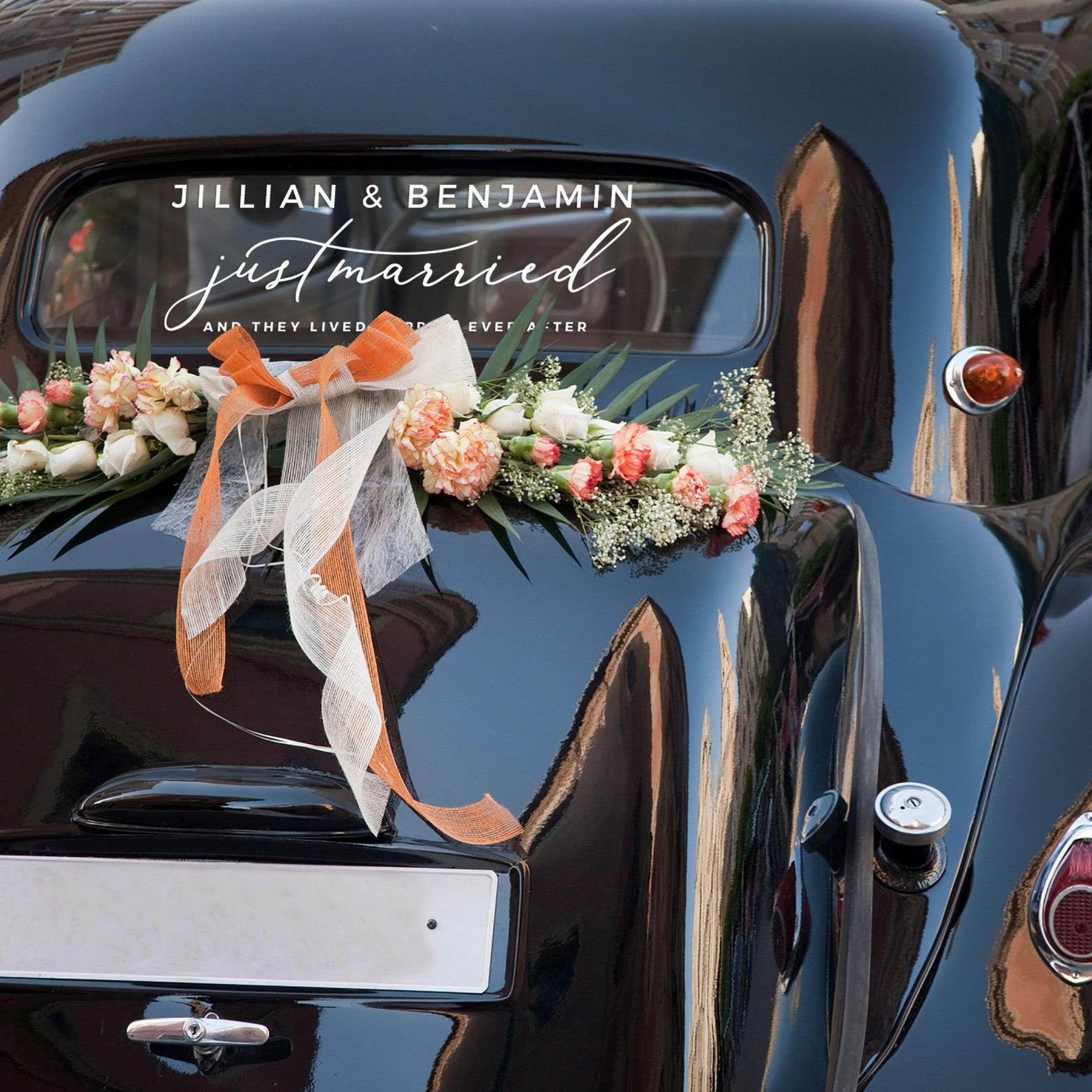Custom Just Married Sticker Vinyl Decal for Wedding Car Decoration ...