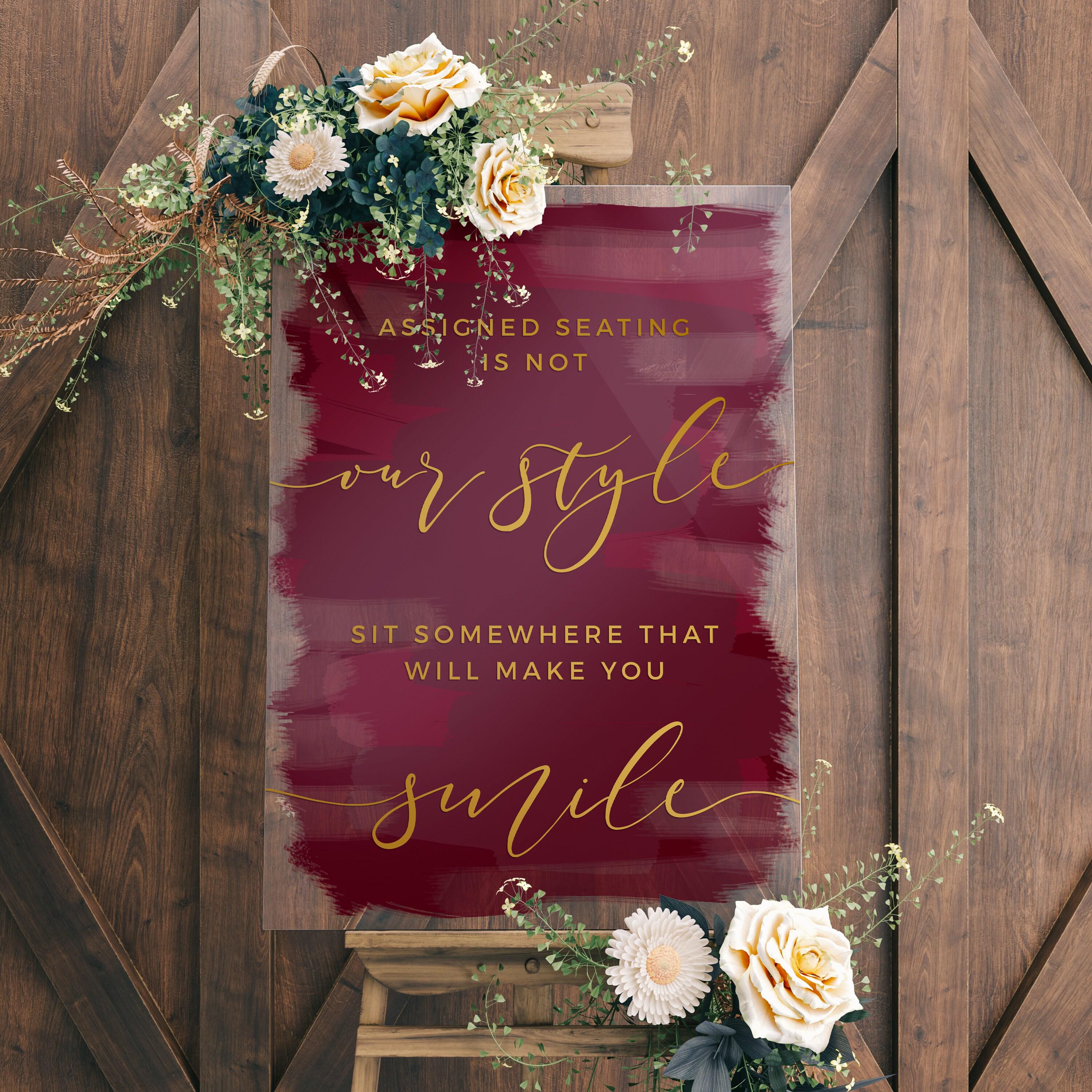 Ceremony Seating Sign Vinyl Decal Sticker, DIY Wedding Decor, Assigned ...