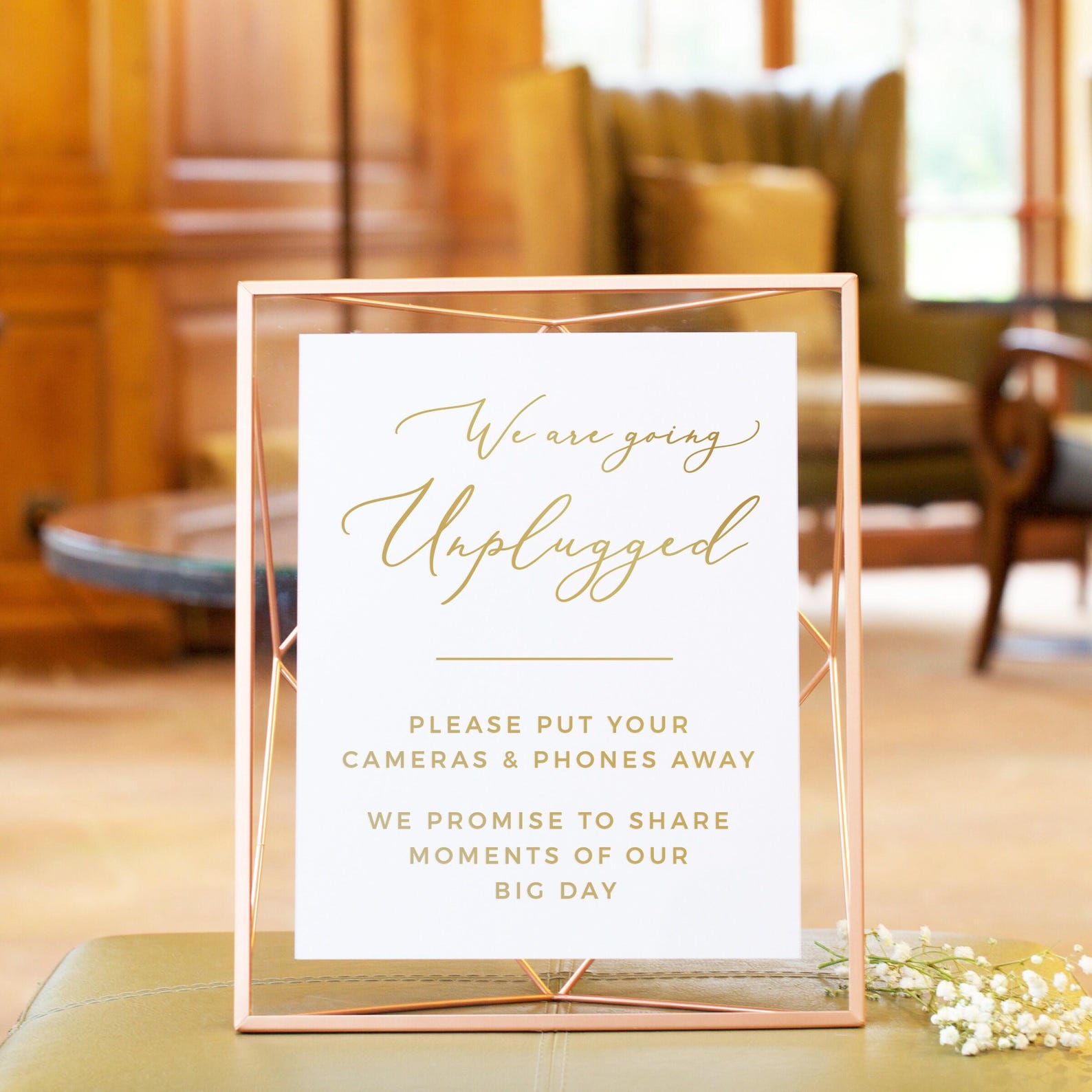Going Unplugged Ceremony Vinyl Decal Sticker, DIY Wedding Decor, Custom ...