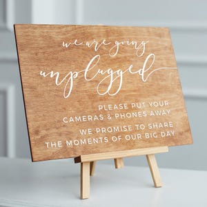 Going Unplugged Ceremony Vinyl Decal Sticker, DIY Wedding Decor, Custom ...