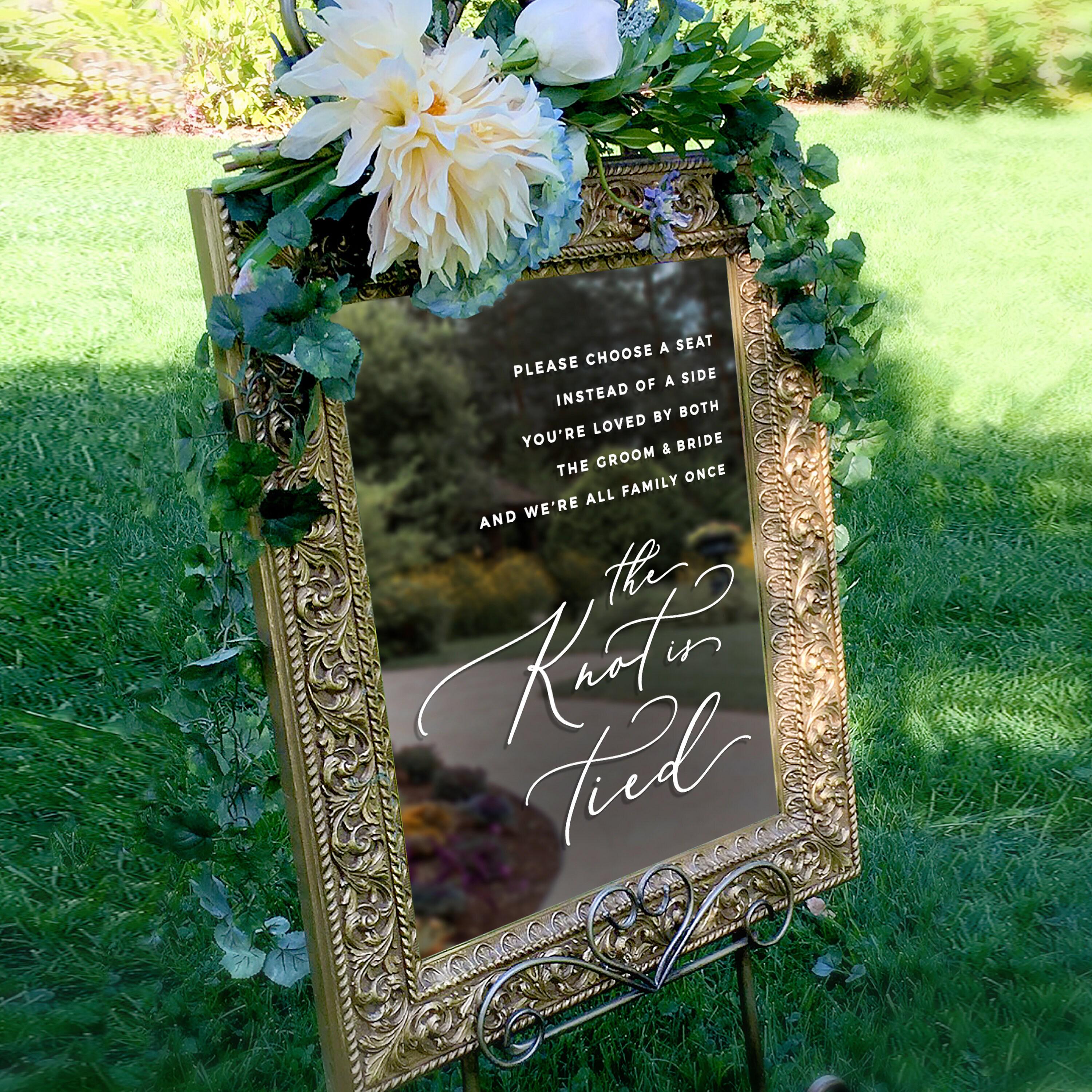 Ceremony Seating Sign Vinyl Decal Sticker, DIY Wedding Decor, Choose a ...