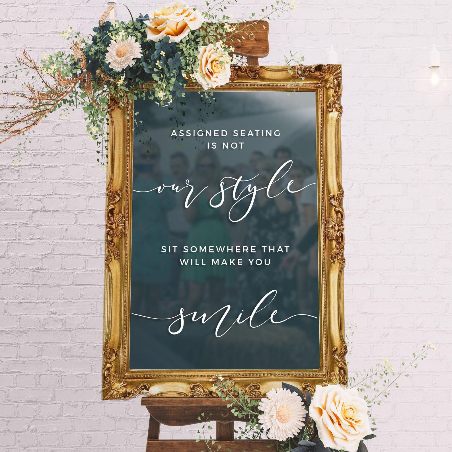 Ceremony Seating Sign Vinyl Decal Sticker, DIY Wedding Decor, Assigned ...