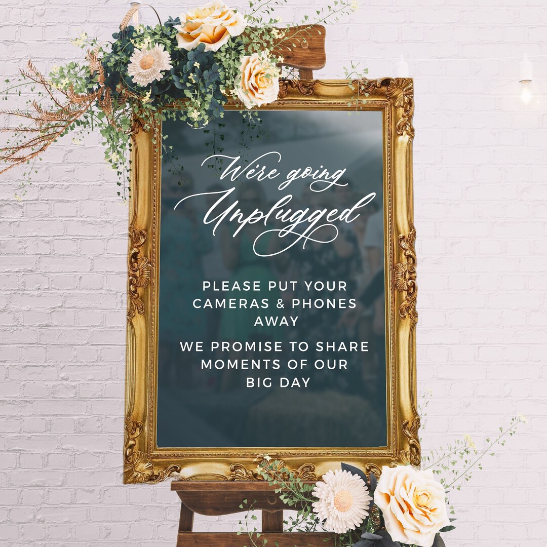 Going Unplugged Ceremony Vinyl Decal Sticker, DIY Wedding Decor, Custom ...