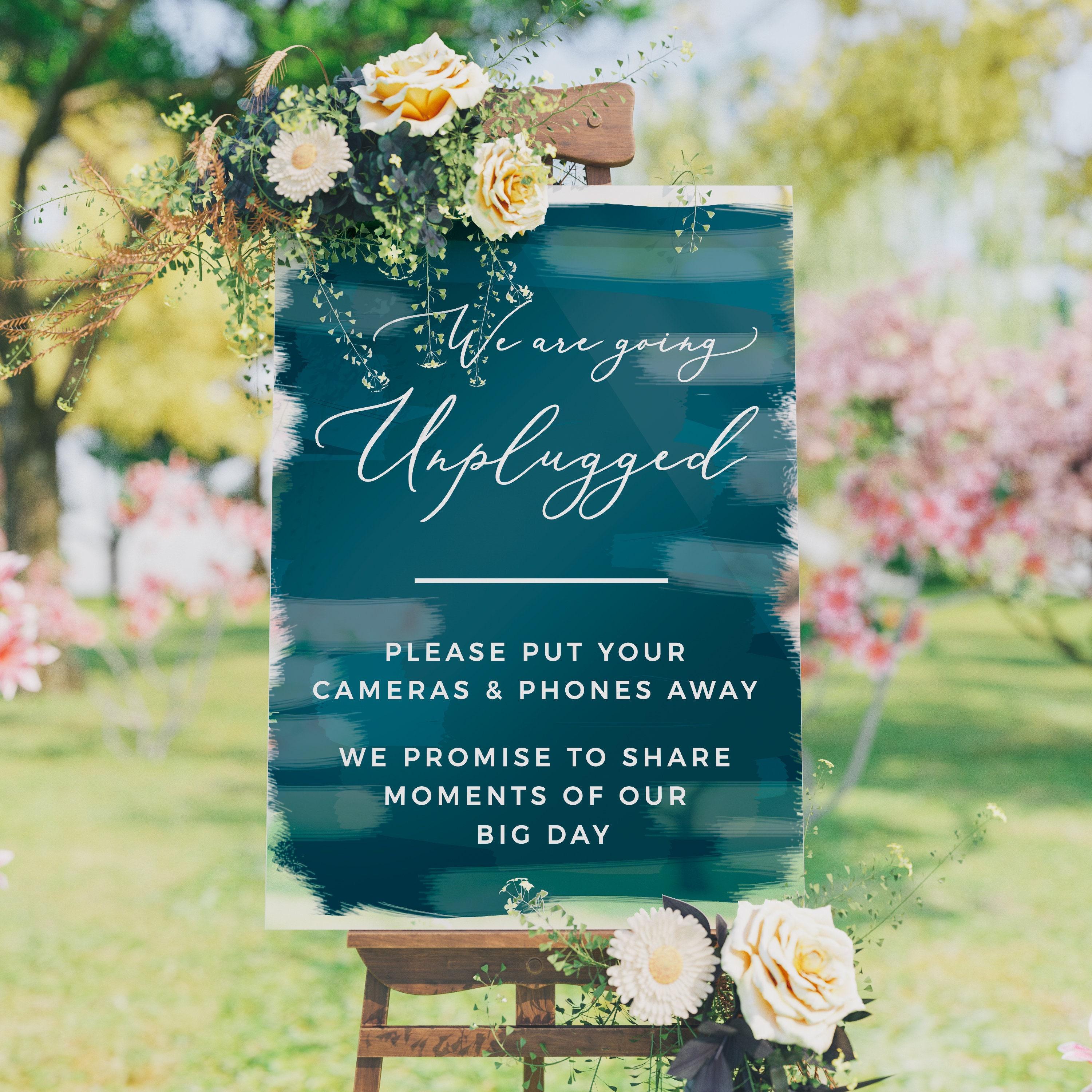 Going Unplugged Ceremony Vinyl Decal Sticker, DIY Wedding Decor, Custom ...