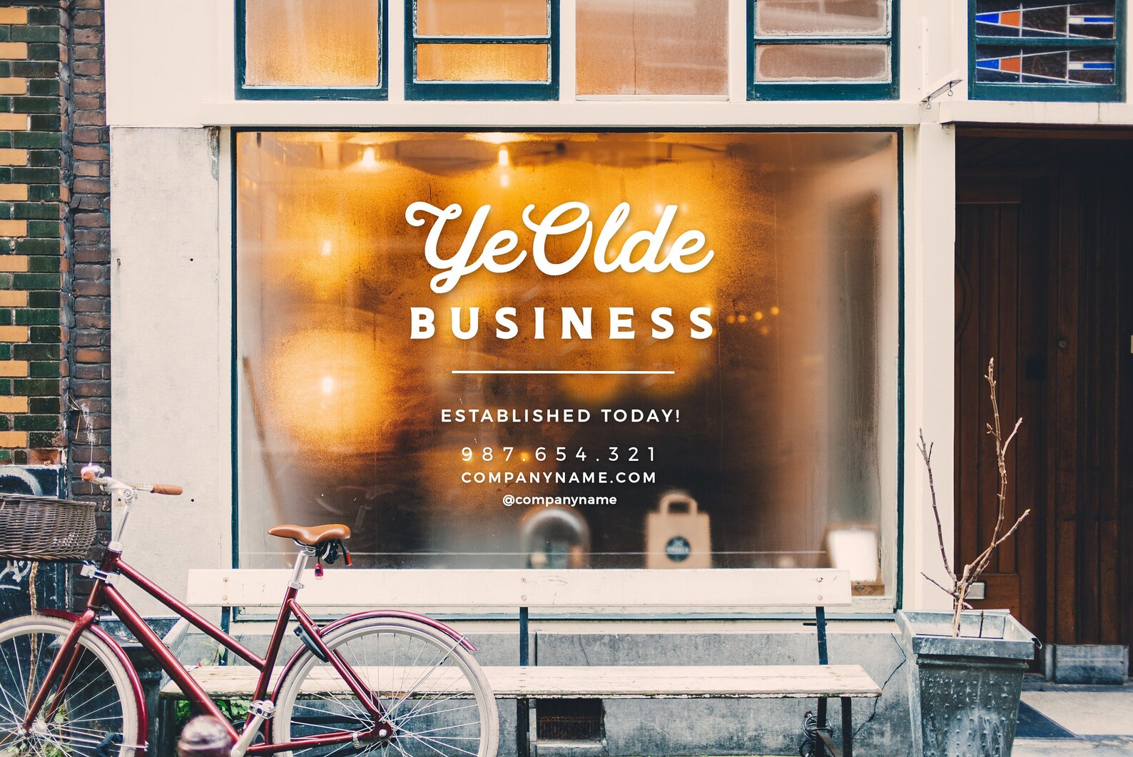 Custom Decal Old Fashioned, Vintage Storefront Window Sticker, Logo ...