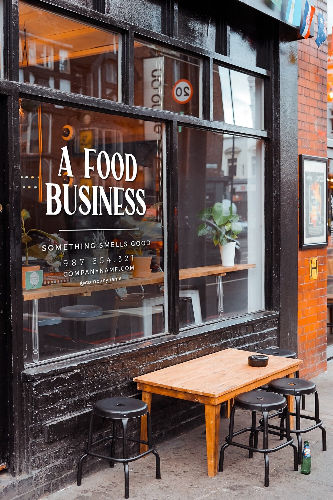 Custom Cafe Decal Restaurant Window Sticker, Your Logo Brand or Company ...