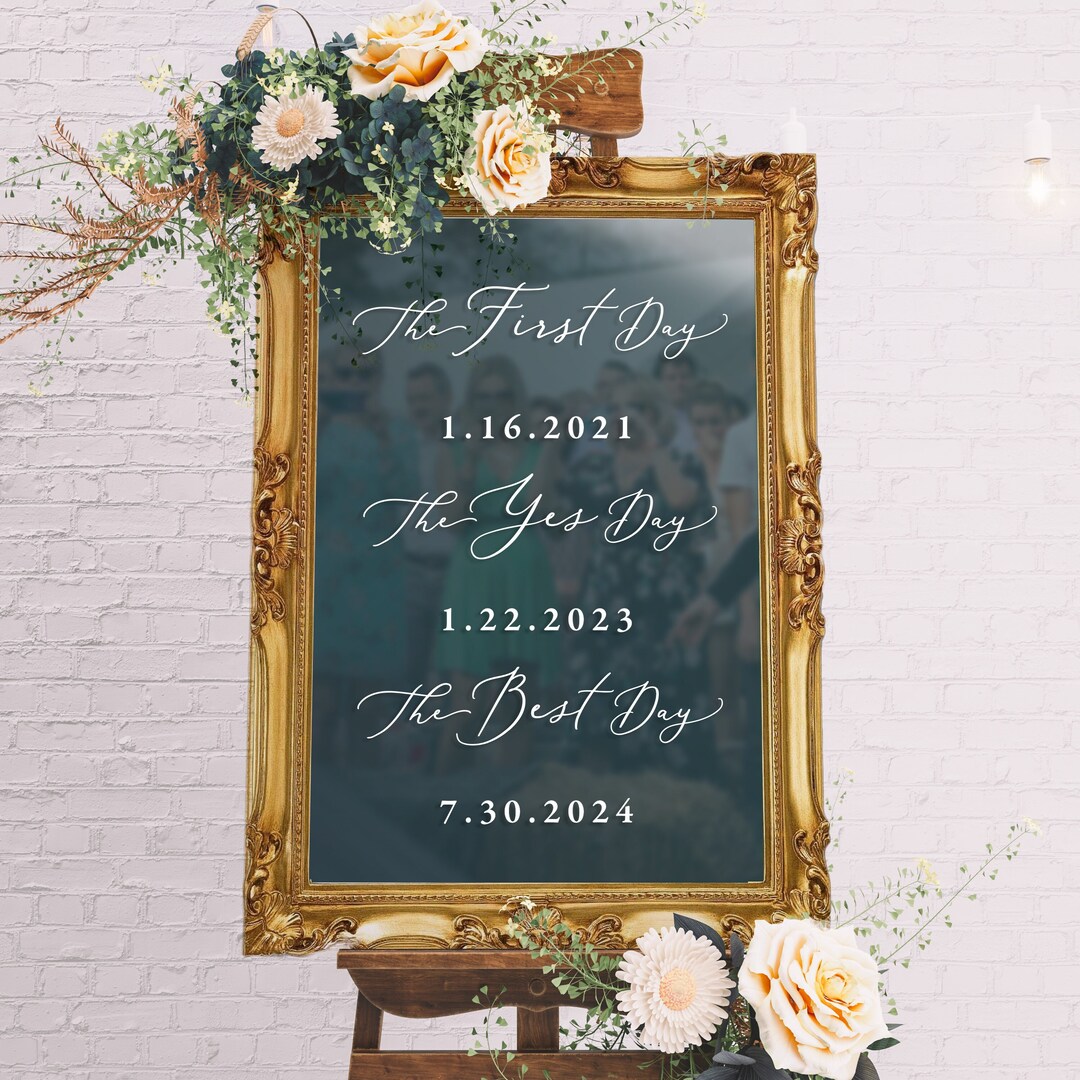 First Day Yes Day Best Day Welcome to Our Wedding Decor Entry Sign ...