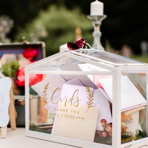 Custom Card Box Vinyl Decal Sticker for Wedding Cards Sign, Rose Gold ...