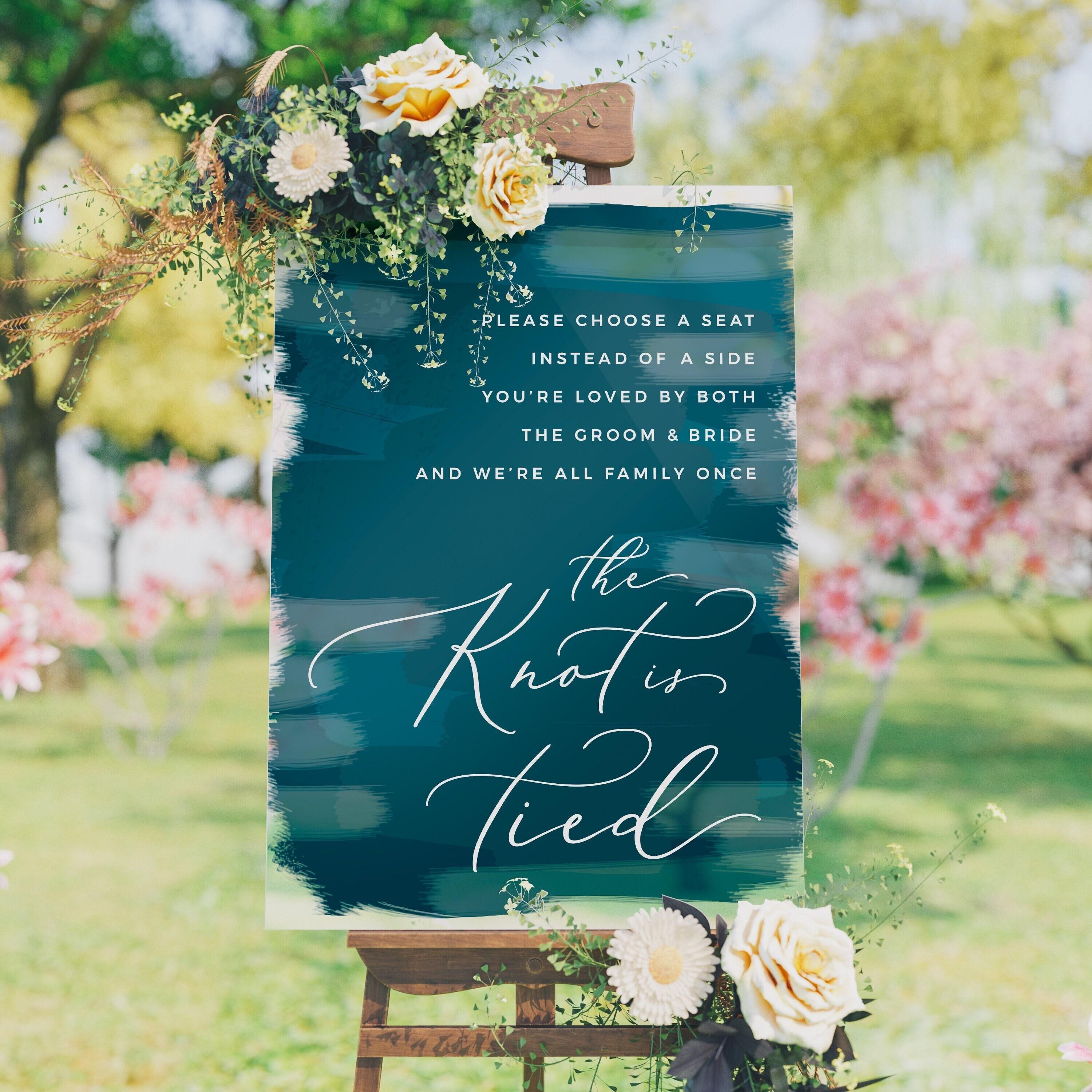 Ceremony Seating Sign Vinyl Decal Sticker, DIY Wedding Decor, Choose a ...