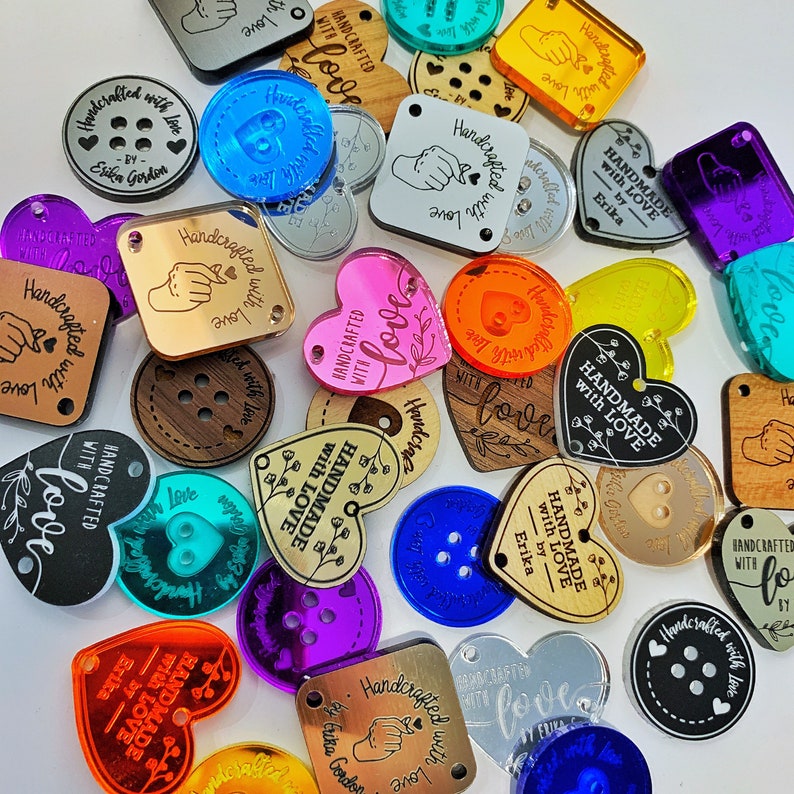 Customized Logo Product Tags, Personalized Buttons for Knitted and ...