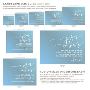 Open Bar Wedding Vinyl Decal Sticker, DIY Wedding Decor, Custom Wedding ...
