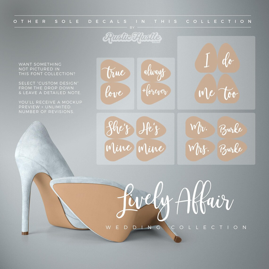 True Love Wedding Shoe Sole Vinyl Decal Sticker for Bride and Groom ...