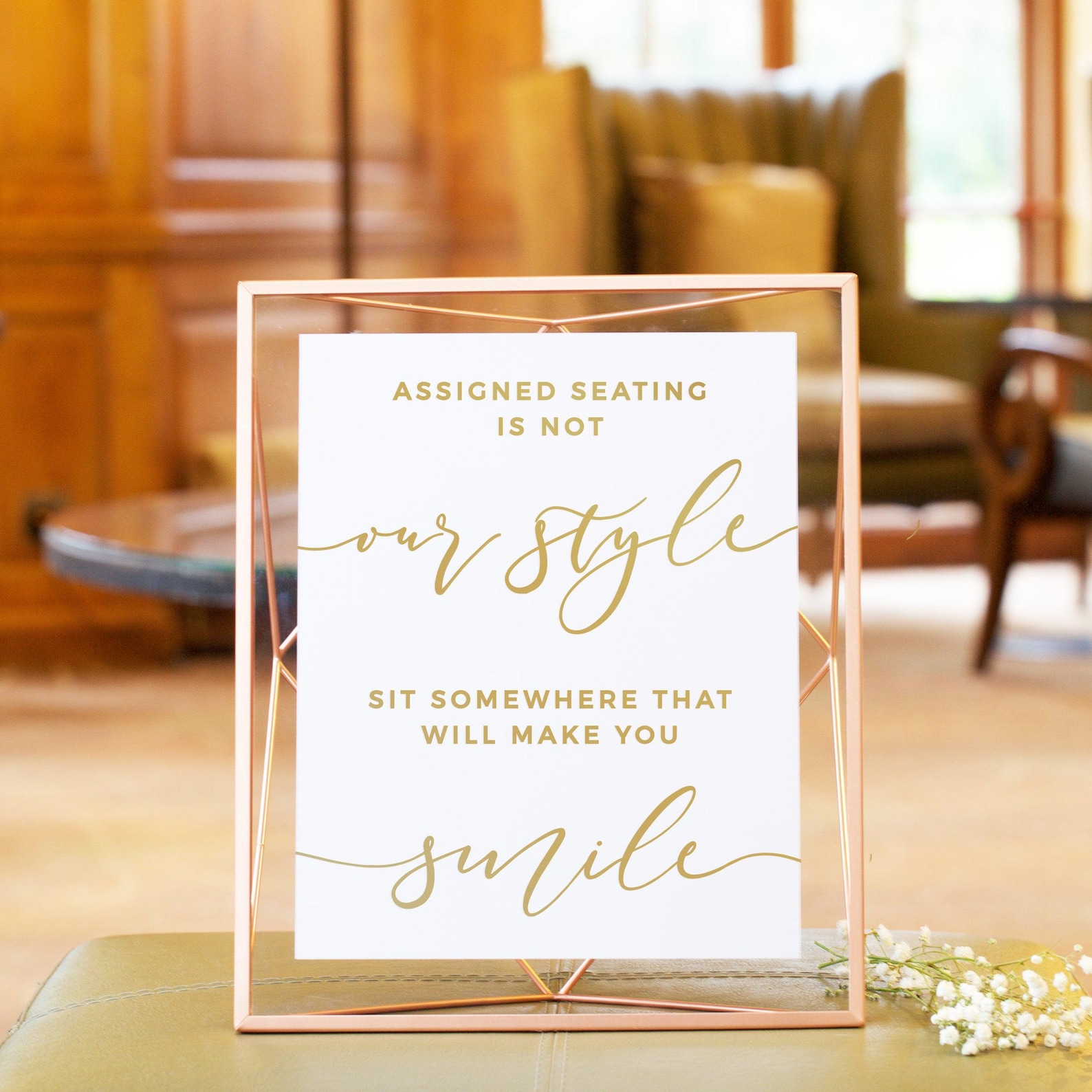 Ceremony Seating Sign Vinyl Decal Sticker, DIY Wedding Decor, Assigned ...