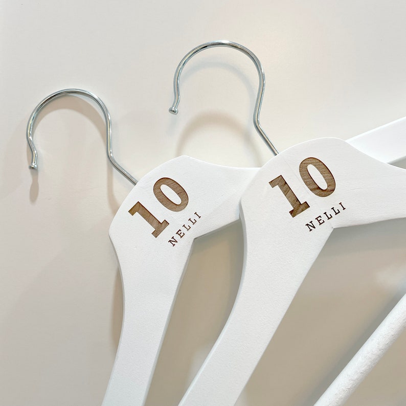 Custom Laser Engraved Wooden Jersey Hanger for Sports Teams, Cheer Team ...
