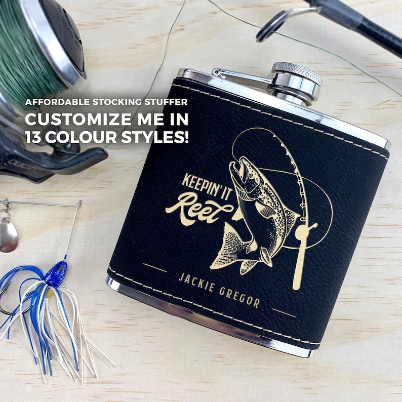 Custom Engraved Flask, Personalized Fishing Gift, Fisherman Gifts ...